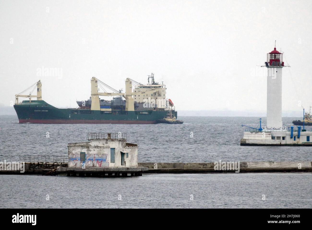 ODESA, UKRAINE - NOVEMBER 23, 2021 - The Ocean Grand cargo ship ...