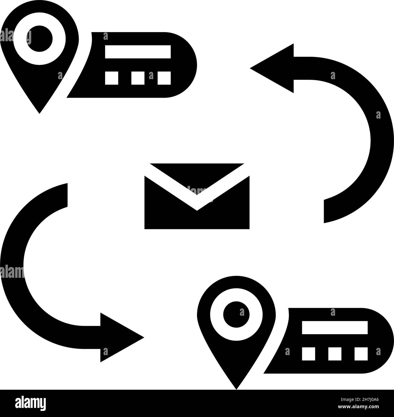 address for sending letter glyph icon vector illustration Stock Vector ...