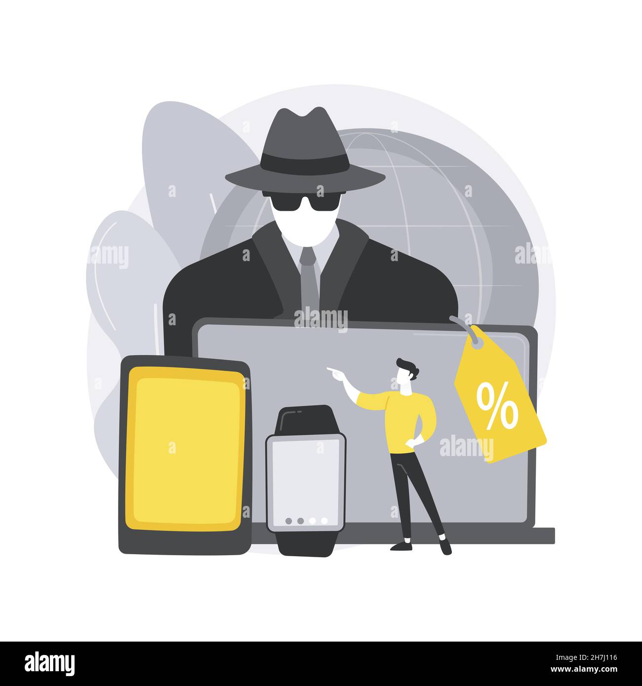 Gray market abstract concept vector illustration Stock Vector Image ...