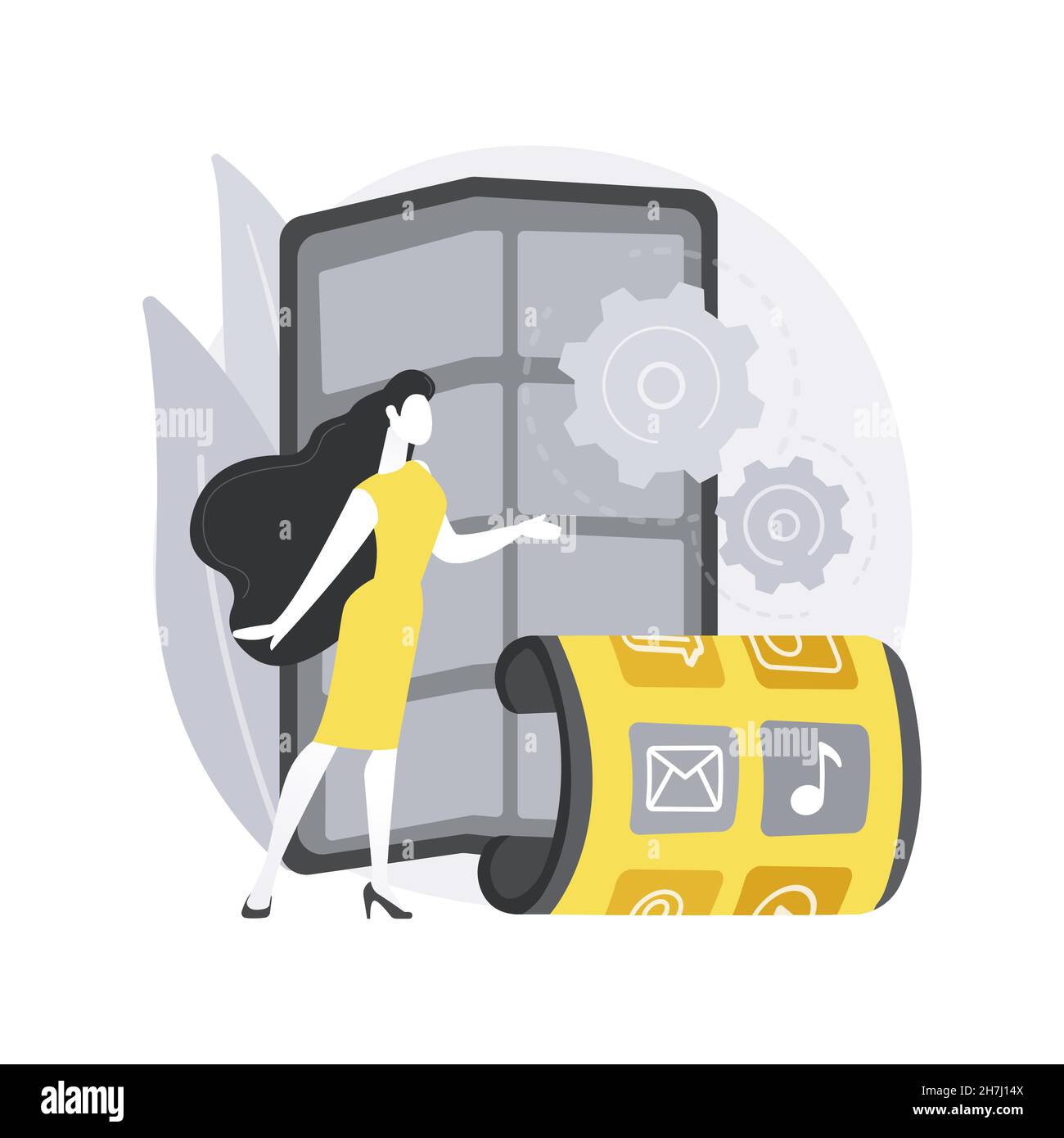 Foldable smartphone abstract concept vector illustration Stock Vector ...