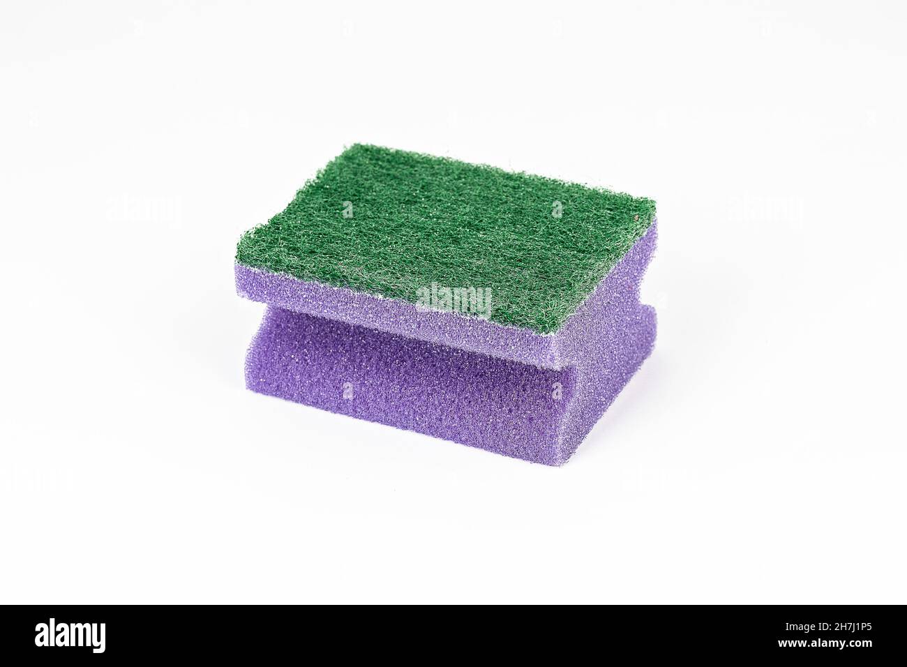 sponge for dishwashing close-up isolated on white, side view Stock ...