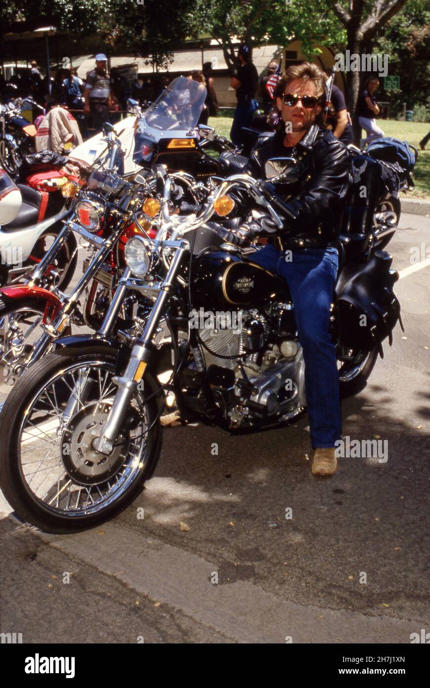 Kurt Russell at a Harley-Davidson event in the 1990's Credit: Ralph ...