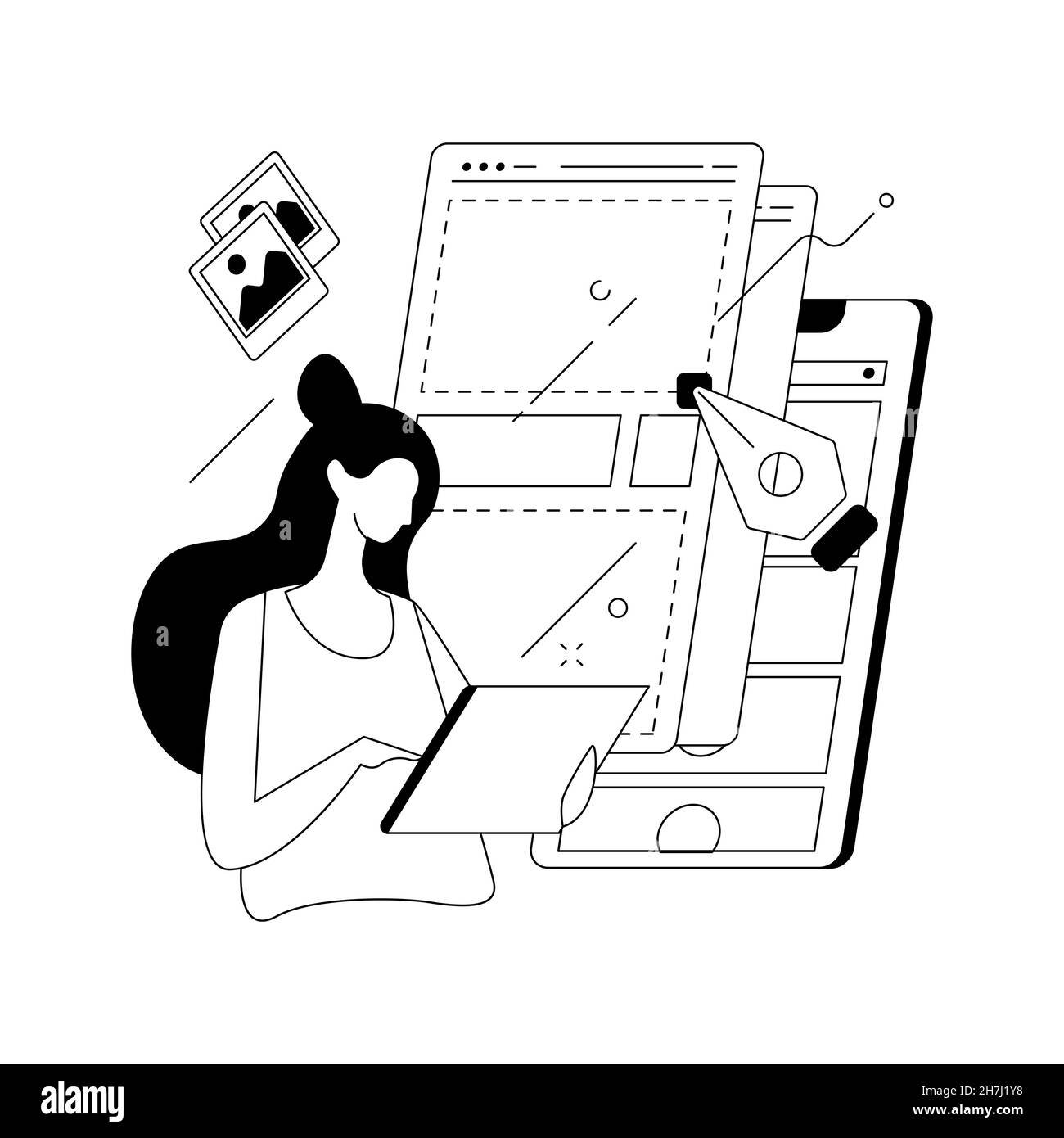 UI and UX design abstract concept vector illustration Stock Vector ...