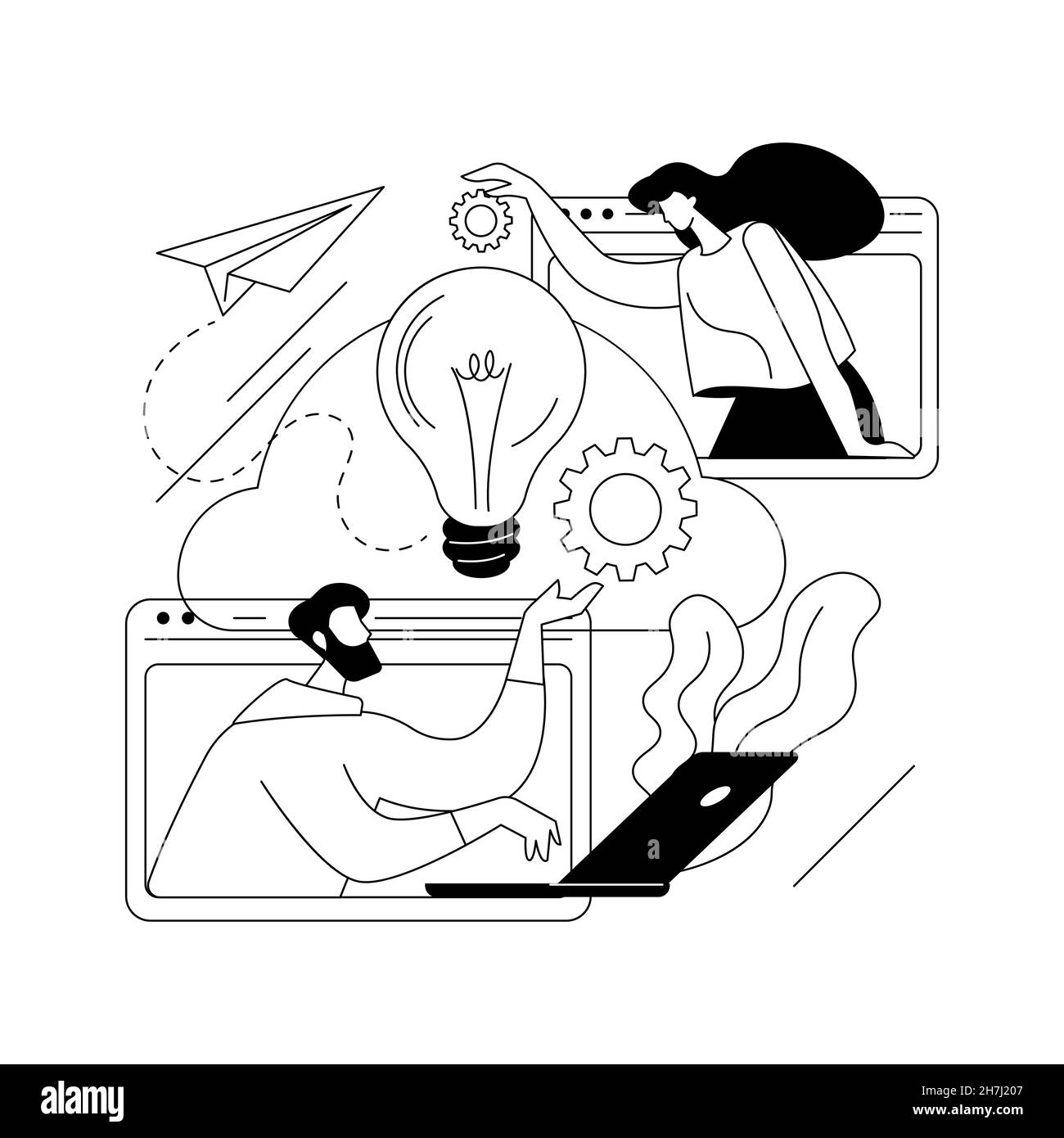 Cloud collaboration abstract concept vector illustration Stock Vector ...