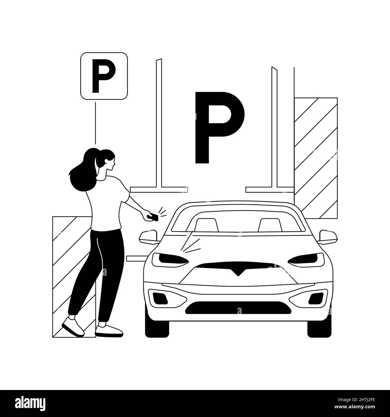 Parking area abstract concept vector illustration Stock Vector Image ...