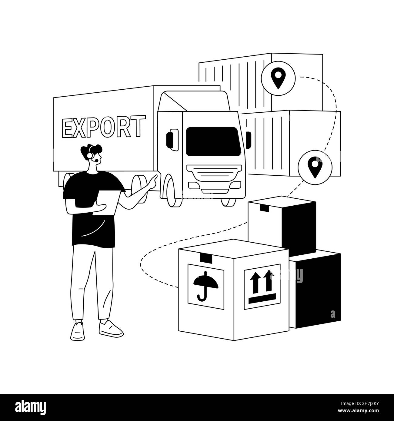 Industry logistic cartoon Black and White Stock Photos & Images - Alamy