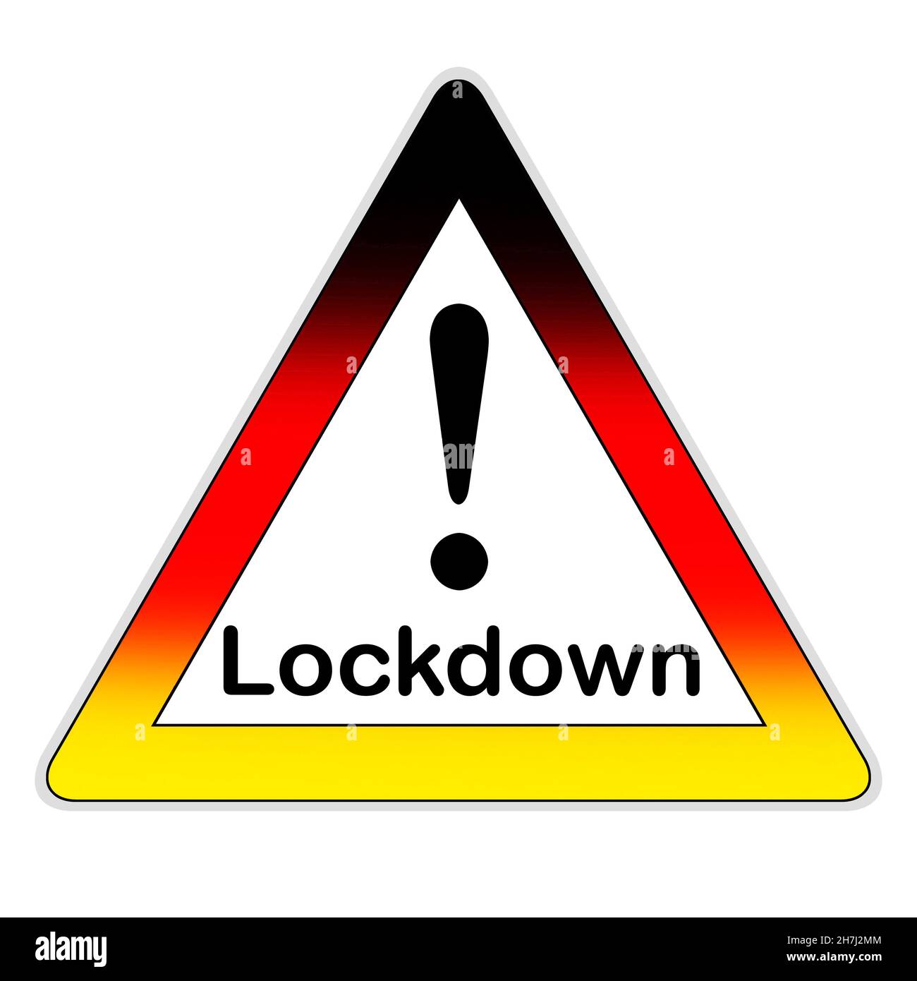 German traffic sign and Lockdown isolated on white background Stock ...