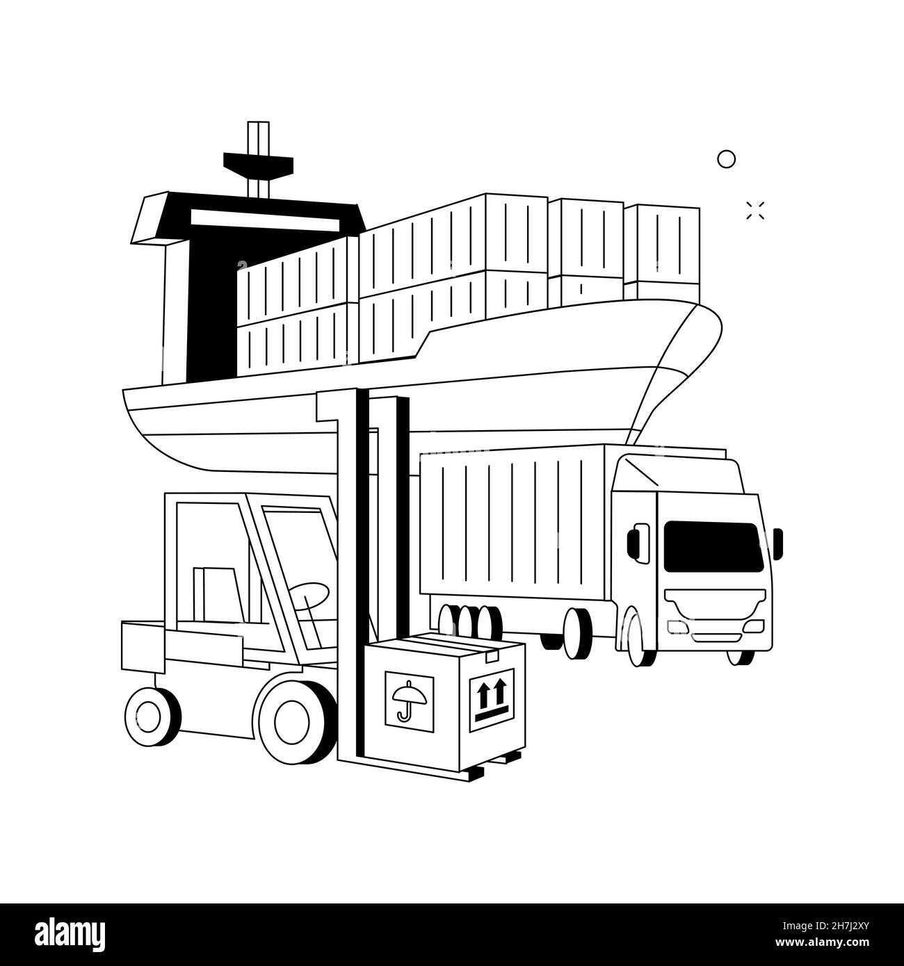 Import of goods and services abstract concept vector illustration Stock ...