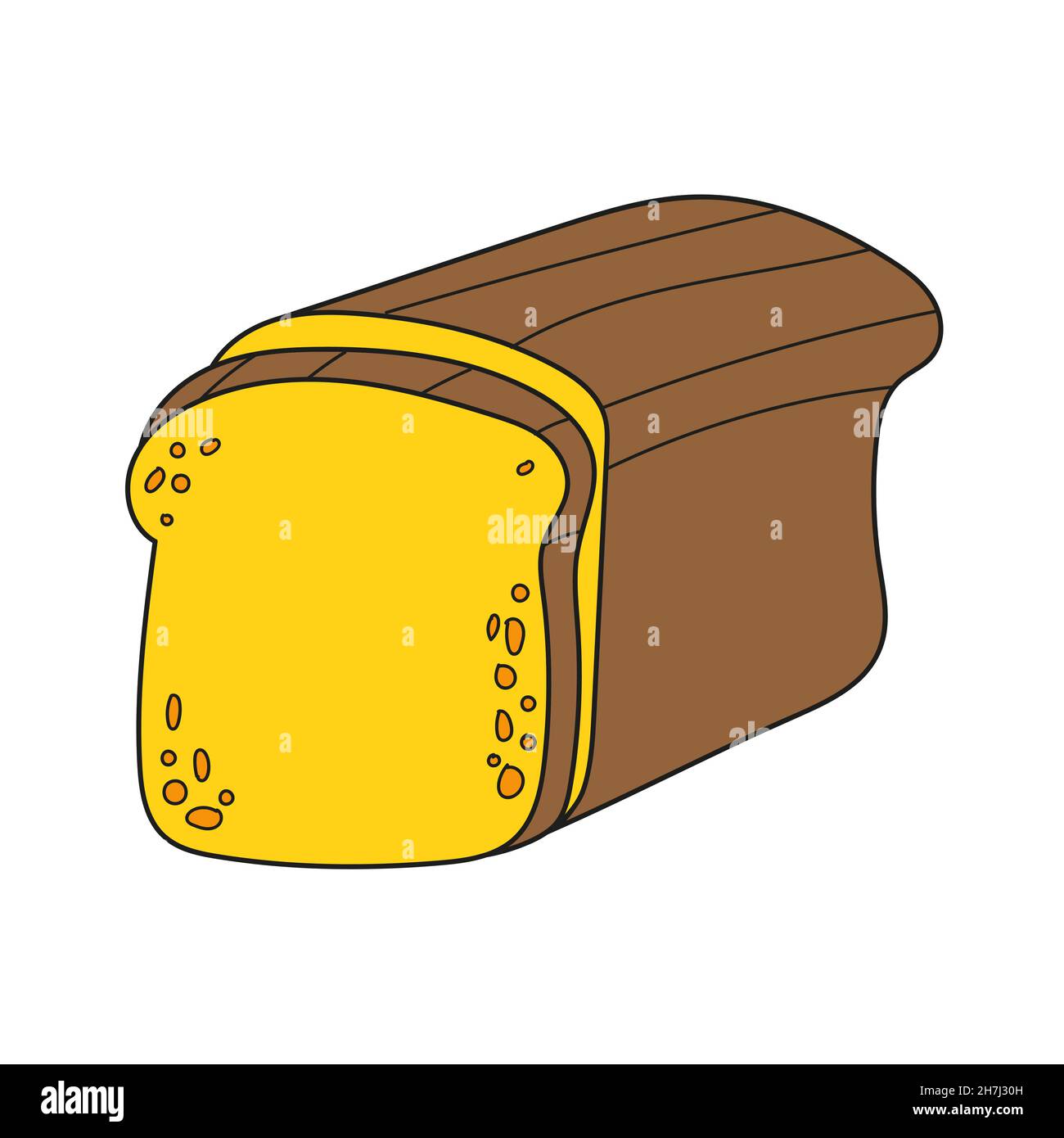 Simple cartoon icon. Vector illustration with bread. Vector hand drawn ...