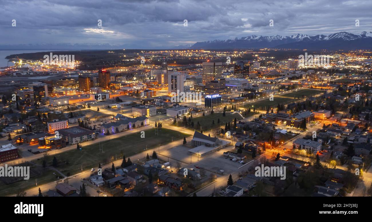 Aerial downtown anchorage alaska hi-res stock photography and images ...