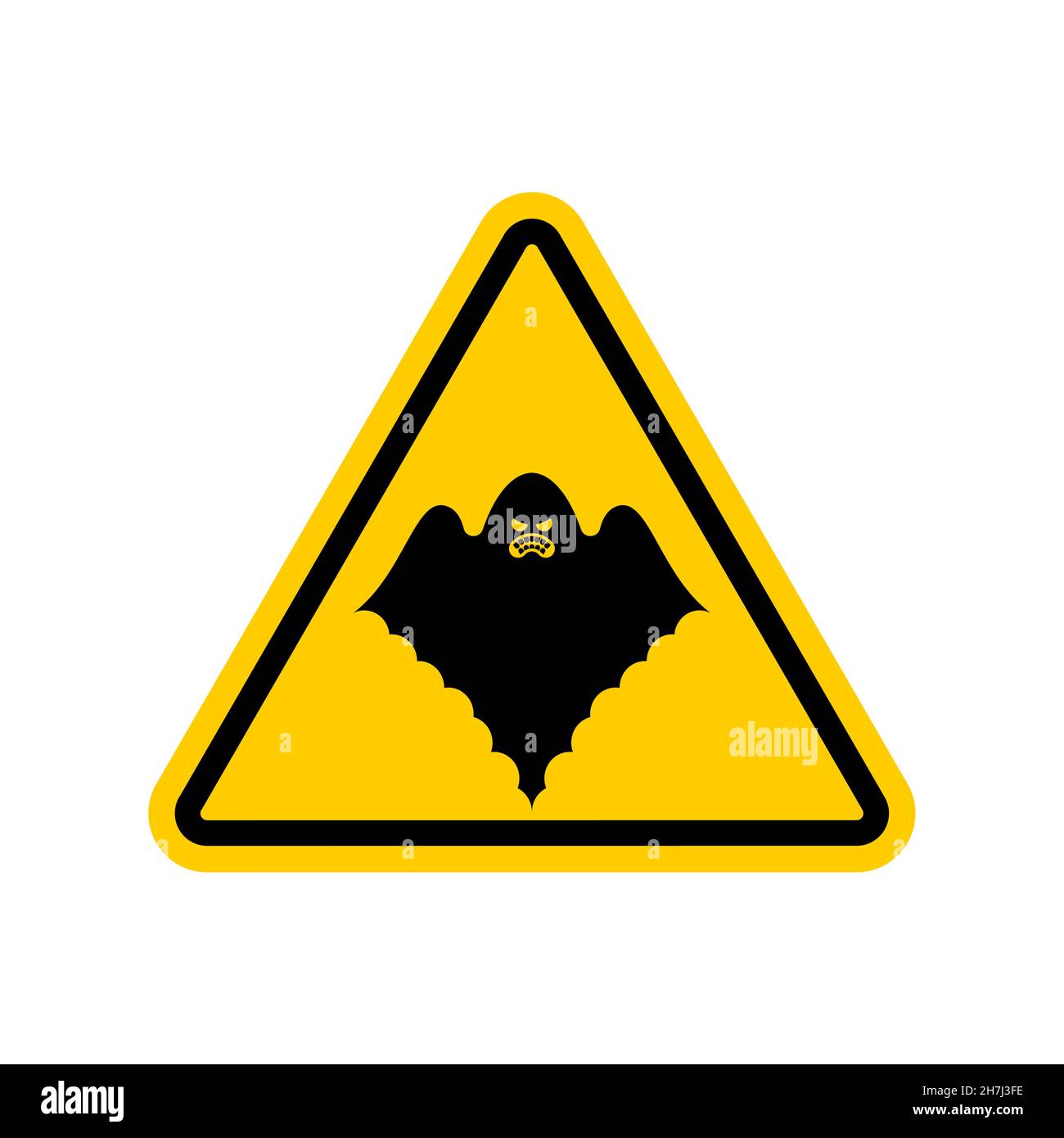 Attention Ghost. Caution Spooky. Yellow triangle road sign Stock Vector ...