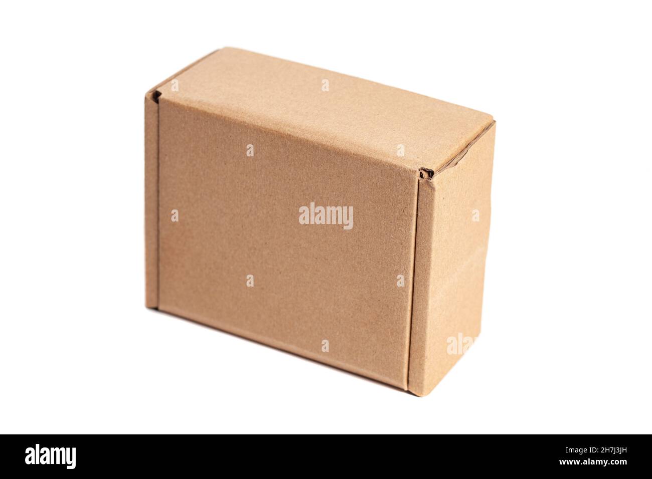 Closed cardboard box isolated on a white background Stock Photo - Alamy