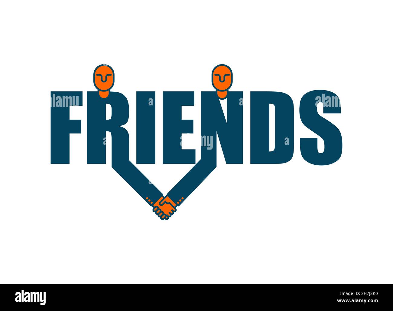 Friends handshake logo. Friendship symbol. letters shake hands ...