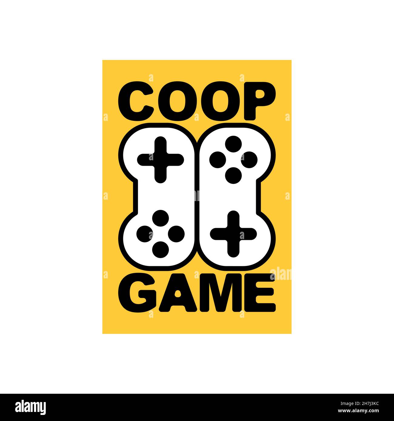 Coop game logo. Cooperative game sign. Video game icon for two ...