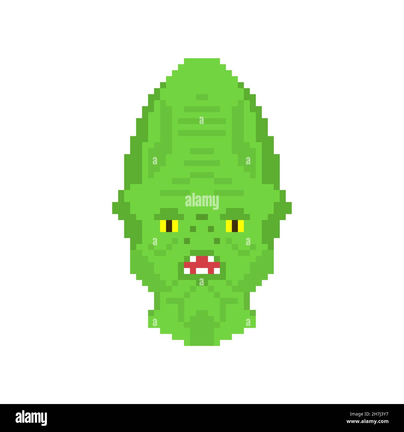 Reptilian face pixel art. 8 bit Alien land invaders. pixelated ...