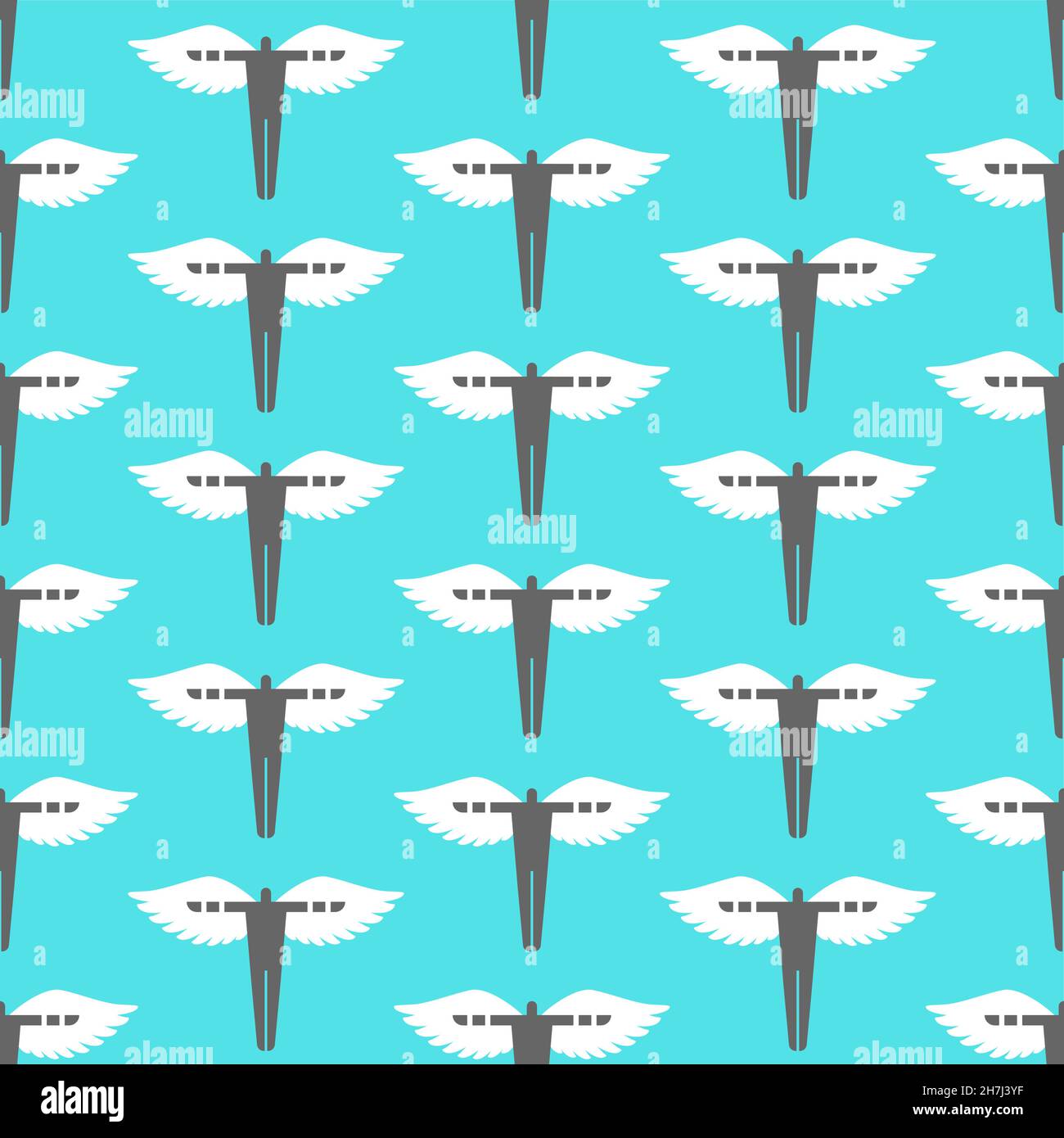 Icarus pattern seamless. Man with wings background. Angel texture Stock ...