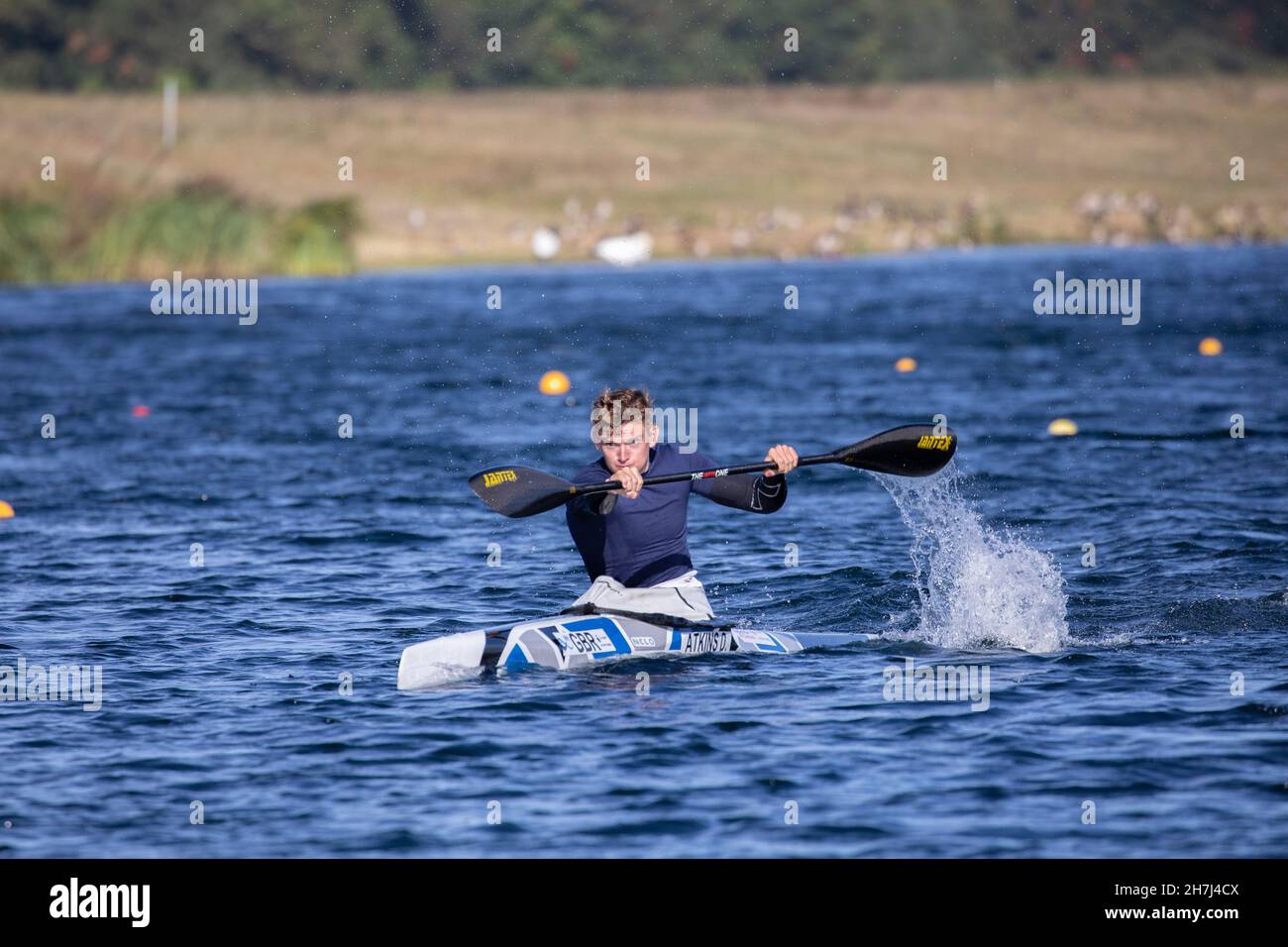 British sprint canoeist Dan Atkins training on the 26th August 2020 at ...