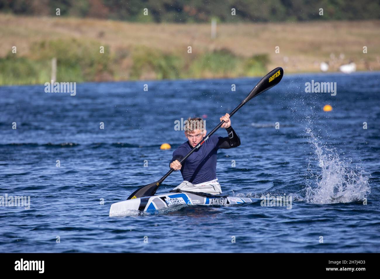 British sprint canoeist Dan Atkins training on the 26th August 2020 at ...