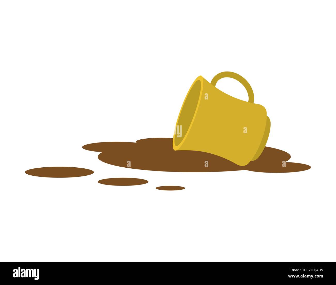 Cup of Coffee spilled. Spilled tea isolated. vector illustration Stock ...