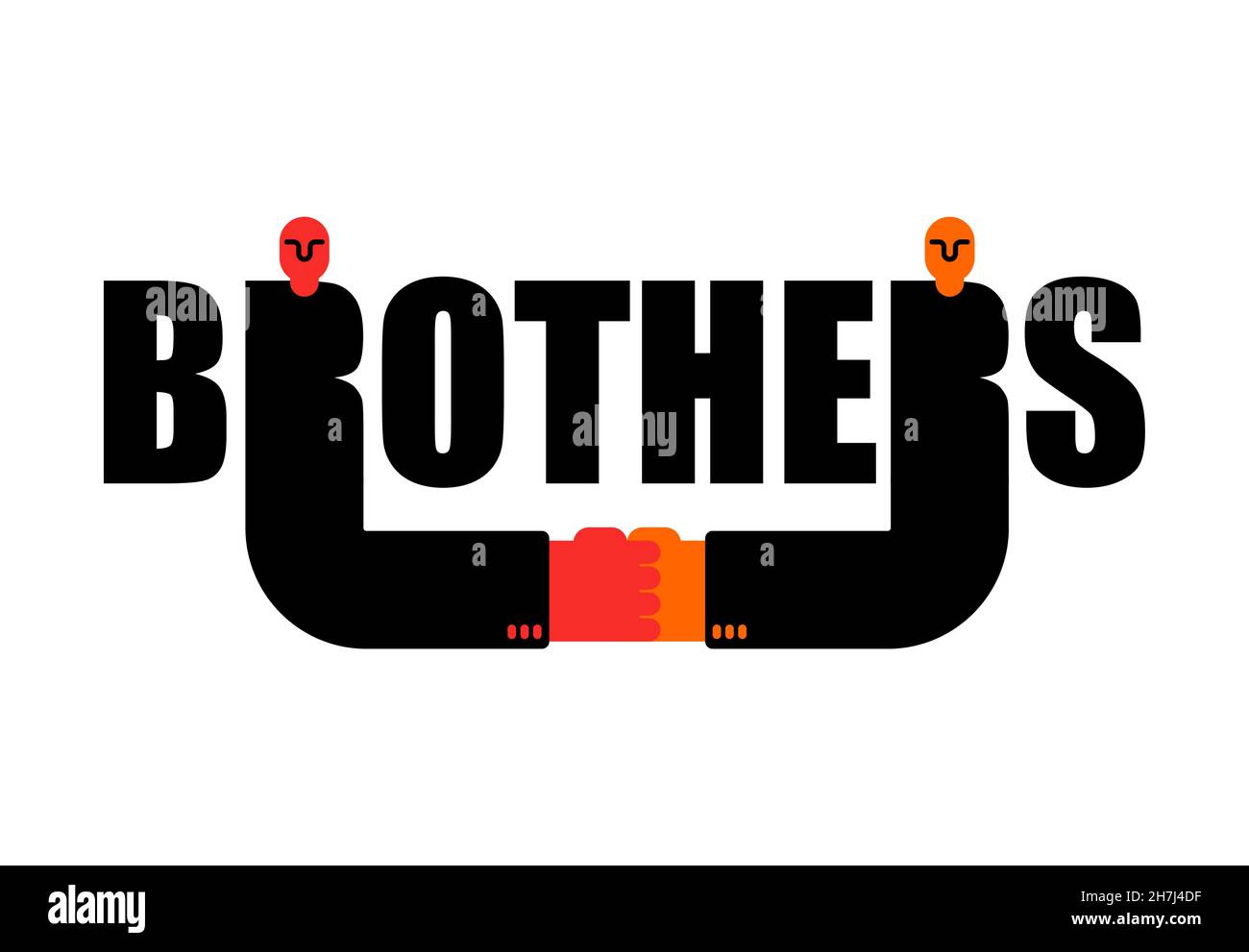 Brothers logo. Brotherhood symbol handshake. letters shake hands ...
