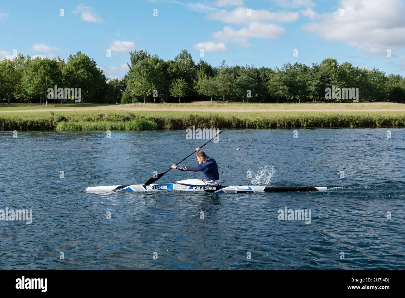 British sprint canoeist Dan Atkins training on the 26th August 2020 at ...