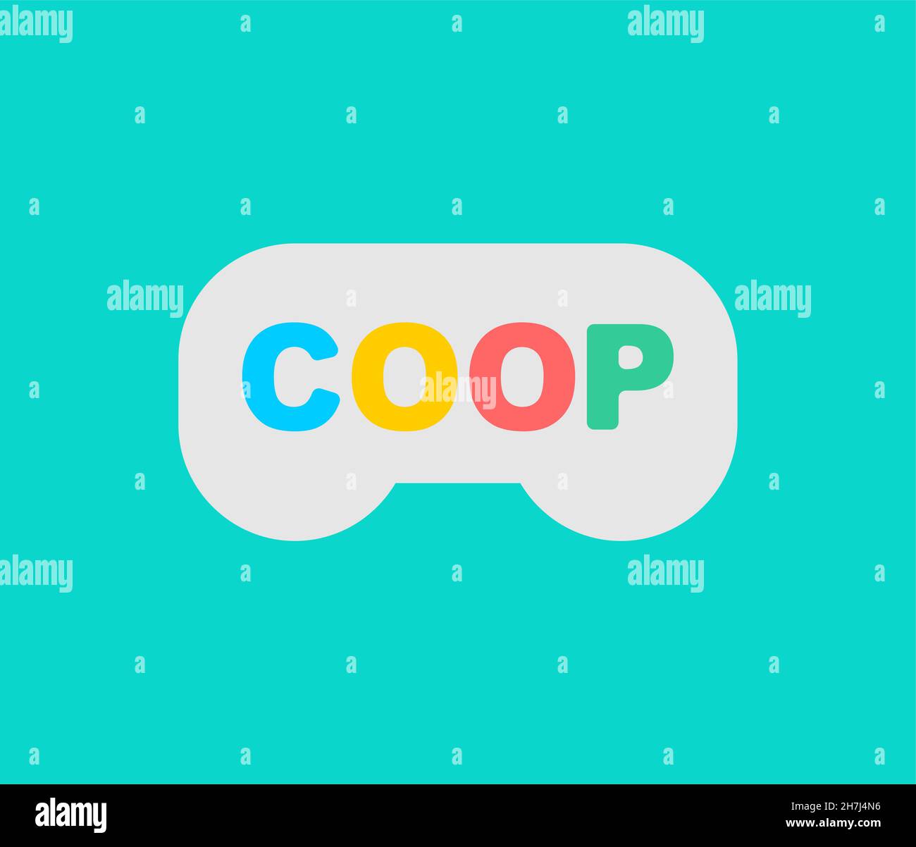Cooperative game sign. Coop game logo. Video game icon for two ...