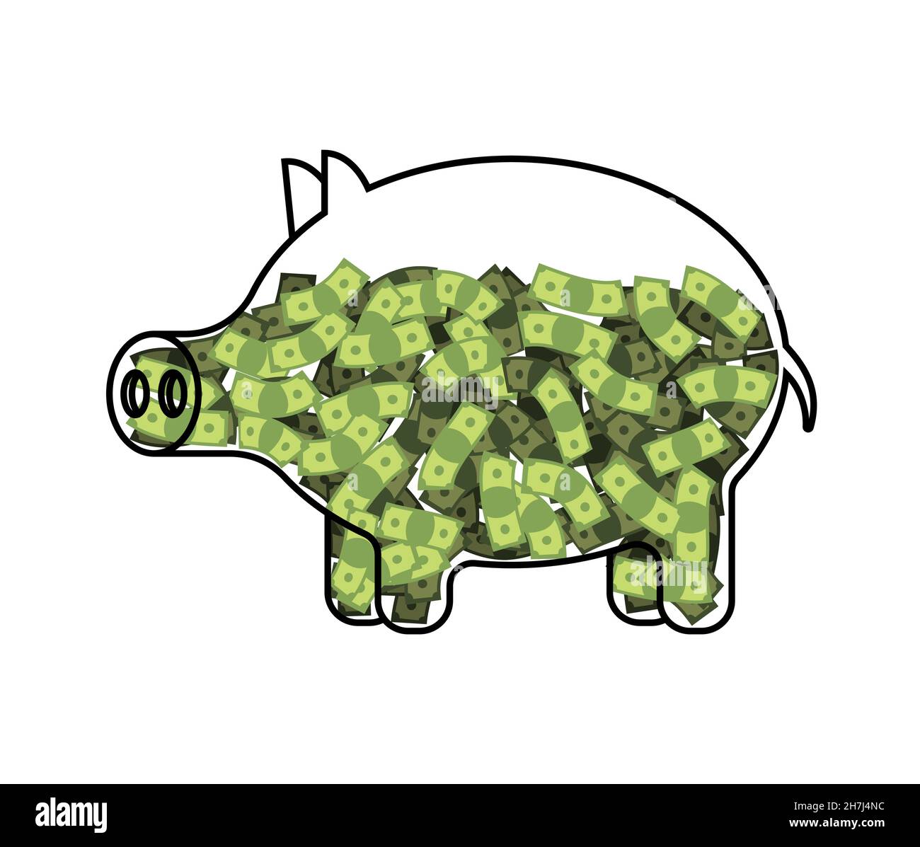 Pig piggy bank transparent. Big pig with money Stock Vector Image & Art ...