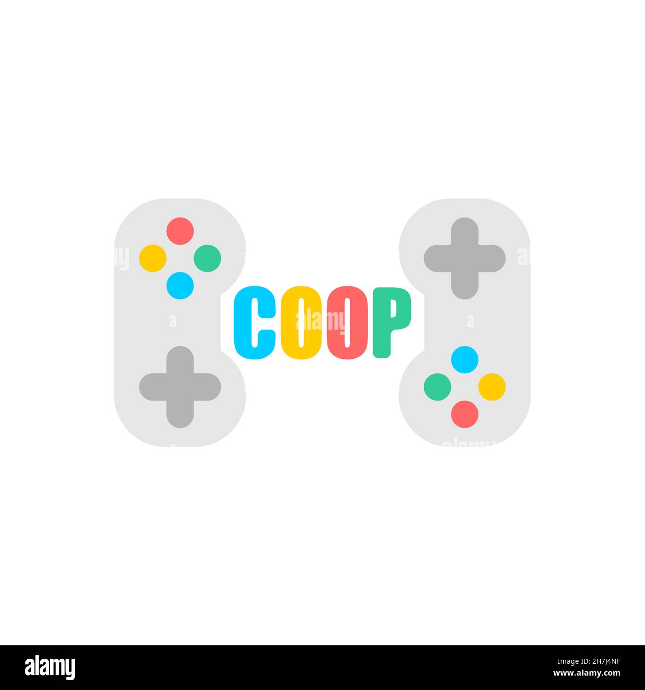 Coop game logo. Cooperative game sign. Video game icon for two ...