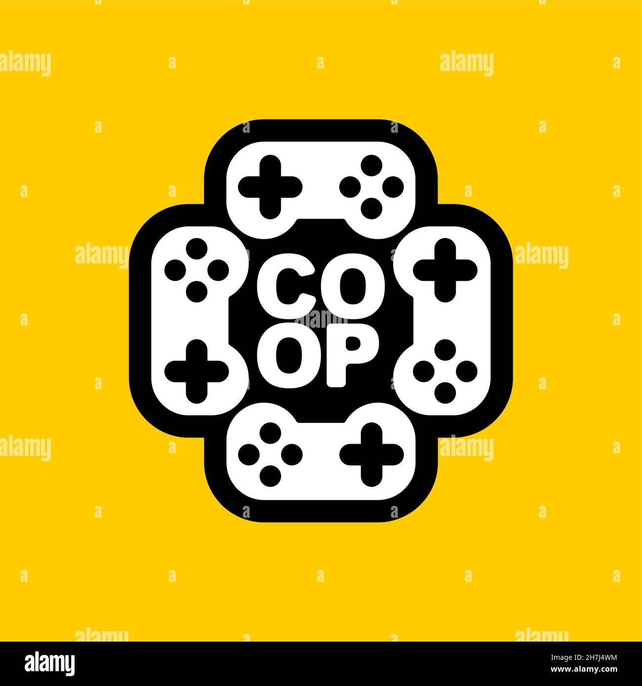 Coop game logo. Cooperative game sign. Video game icon for two ...