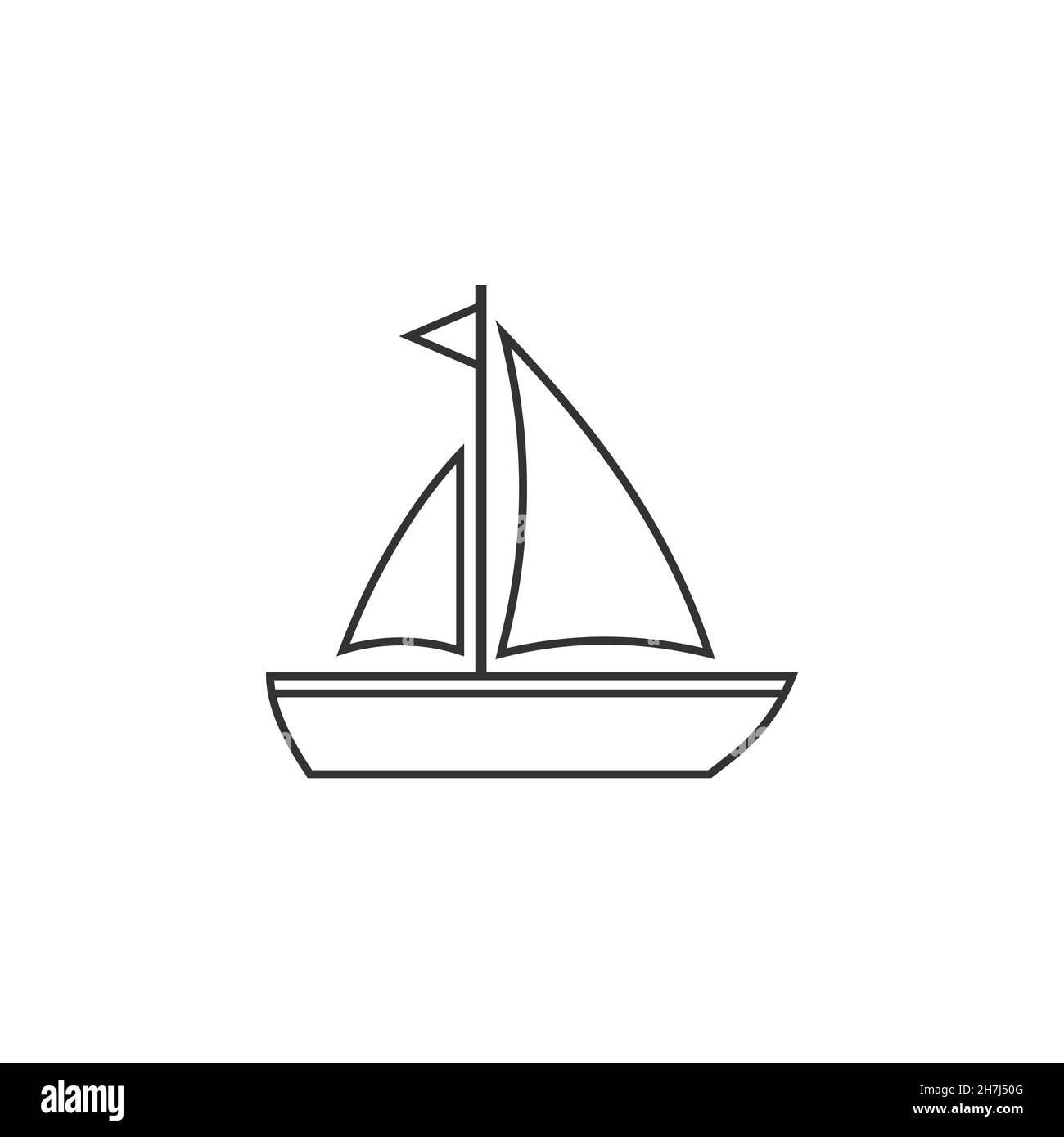 Boat, sail, sailing, ship, yacht icon. Vector illustration, flat design Stock Vector Image & Art ...