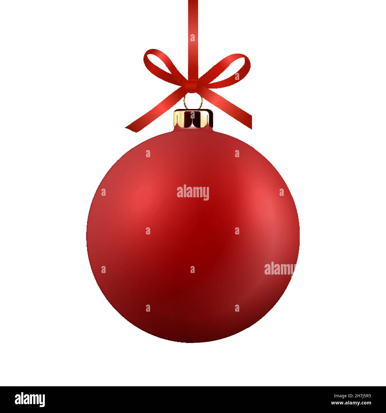 Vector Realistic 3d Red Christmas Glass Ball with Silk Red Bow, Mock-up ...