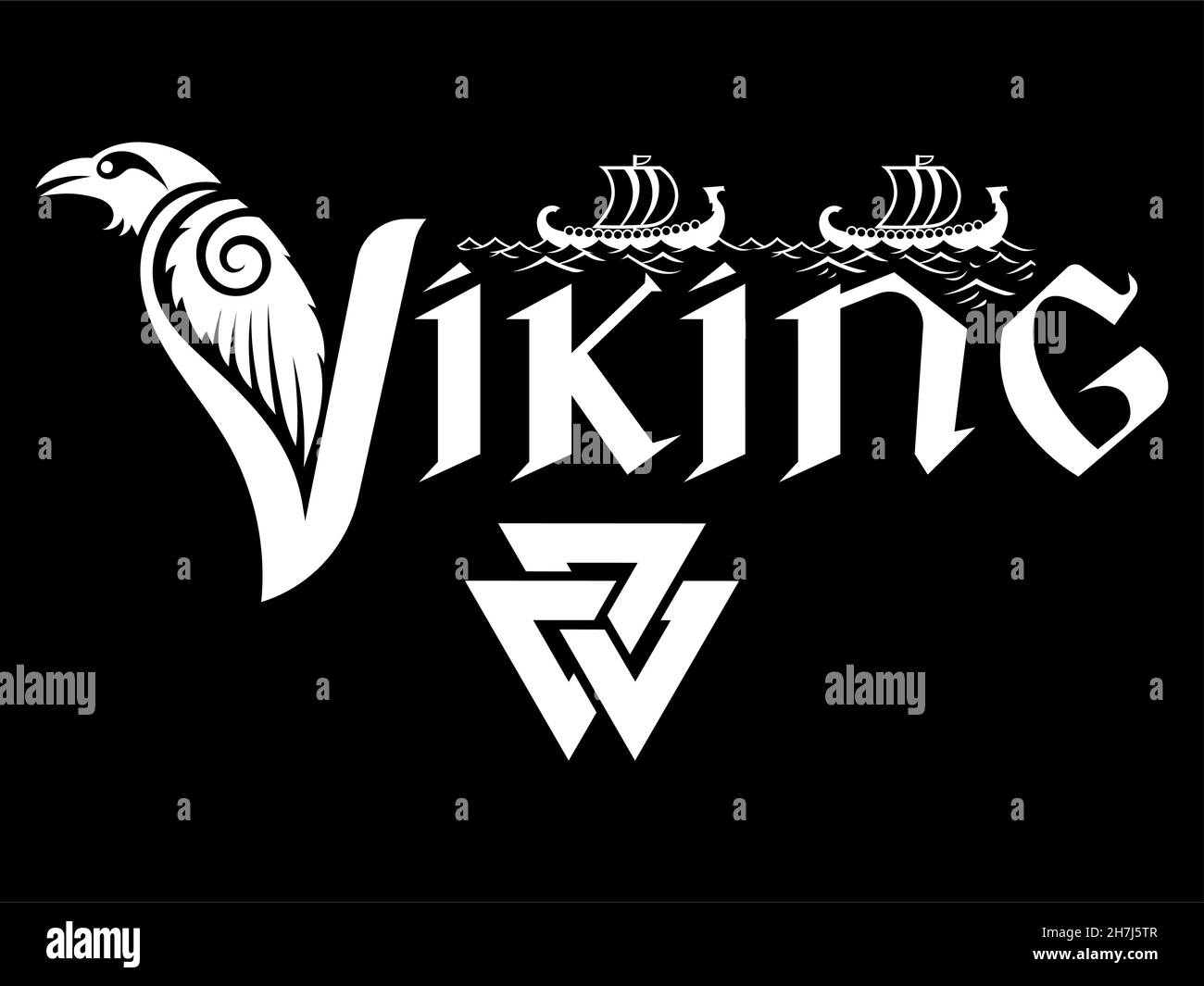 Raven banner viking hi-res stock photography and images - Alamy