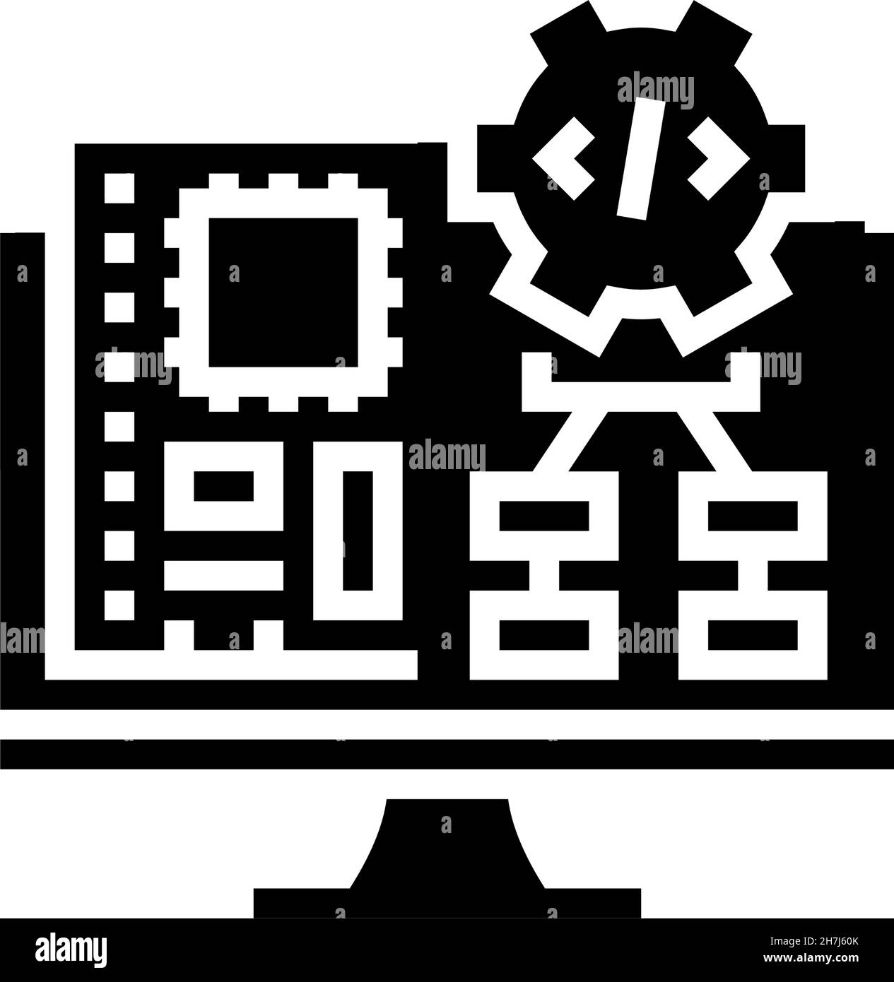 embedded software glyph icon vector illustration Stock Vector Image ...