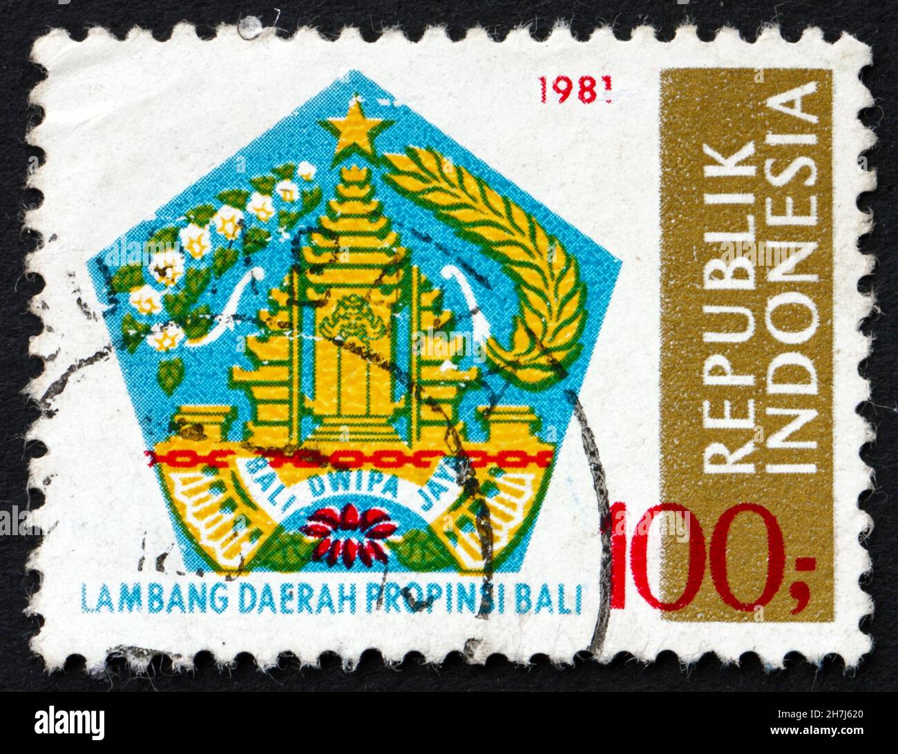 INDONESIA - CIRCA 1981: a stamp printed in Indonesia shows Bali ...