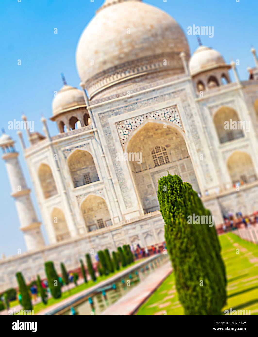 Taj Mahal in Agra India Mogul marble mausoleum and panorama of the ...