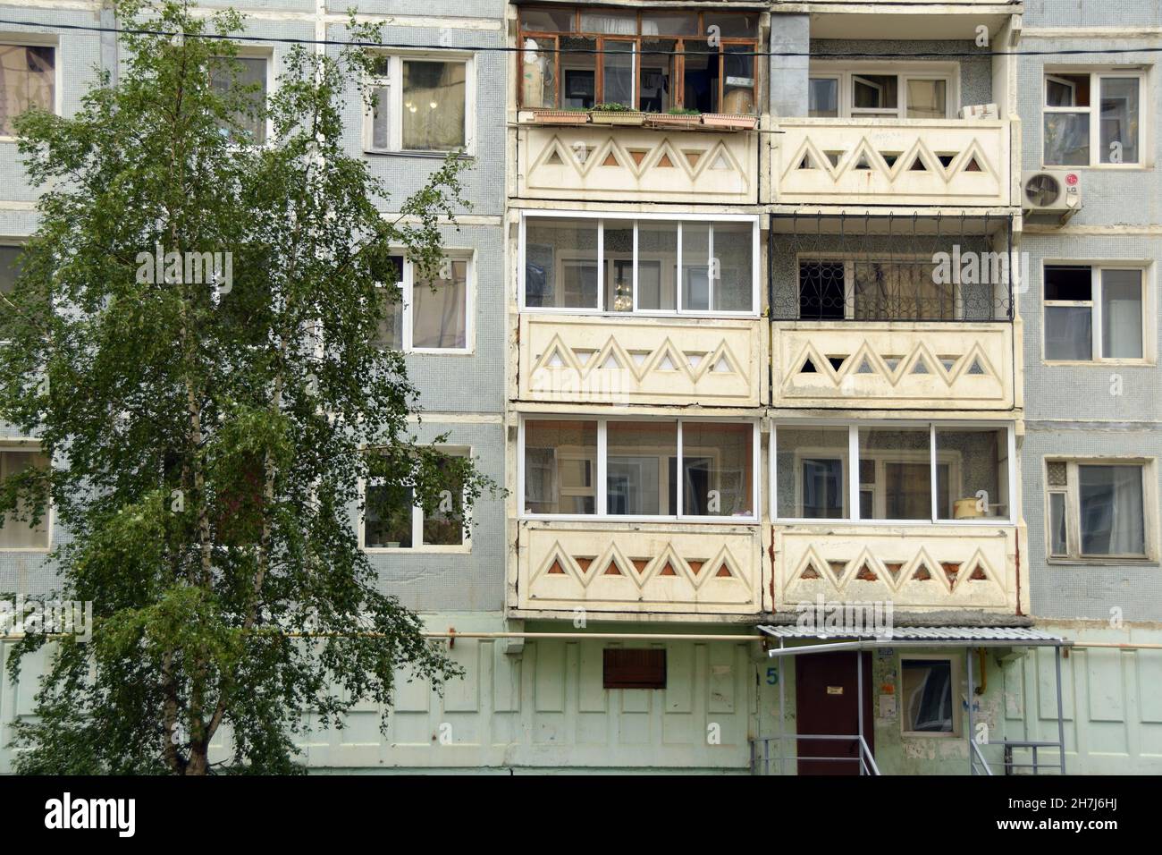Living buildings of a residential area in Yakutsk, Sakha republic Stock ...