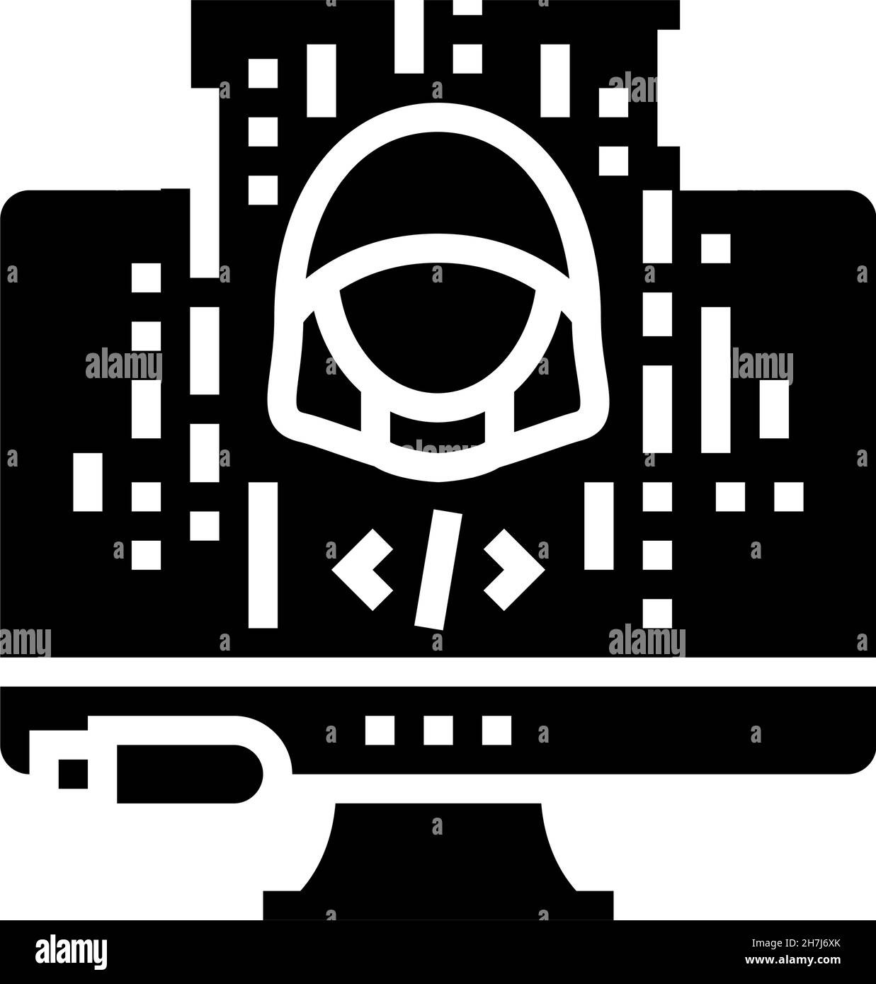 hacked software glyph icon vector illustration Stock Vector Image & Art ...