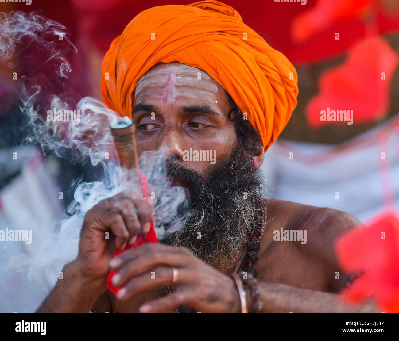 Sadhu Baba Smoking Ganja