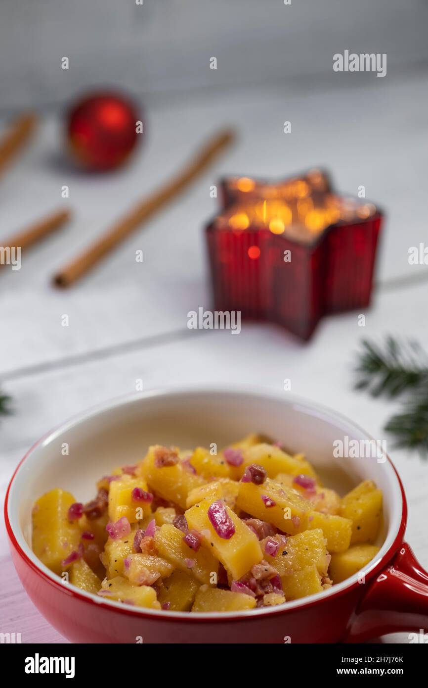 traditional Austrian potato salad with vinegar and onions Stock Photo ...