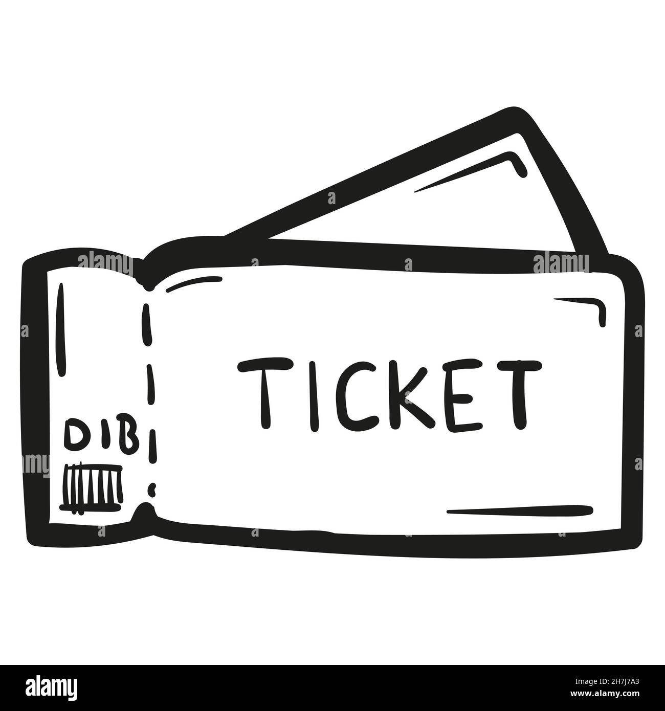 Hand drawn Ticket icon in doodle style isolated Stock Vector Image ...