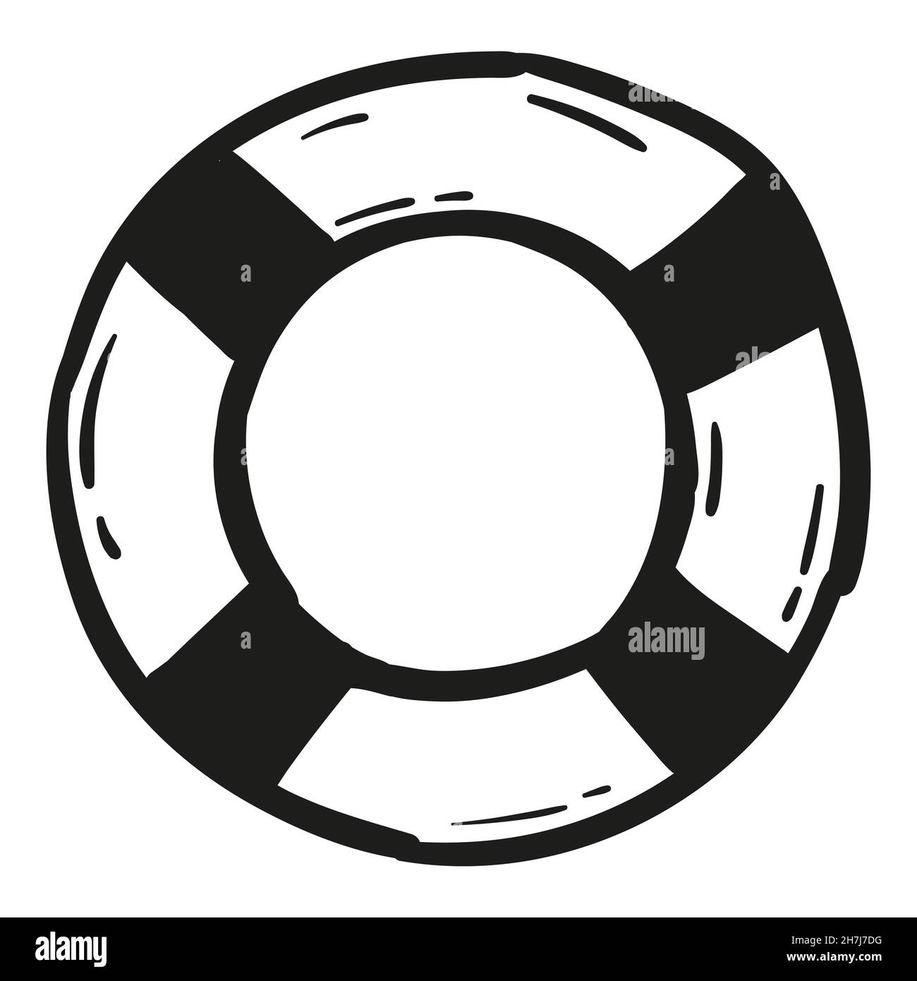 Hand drawn life ring icon in doodle style isolated Stock Vector Image ...