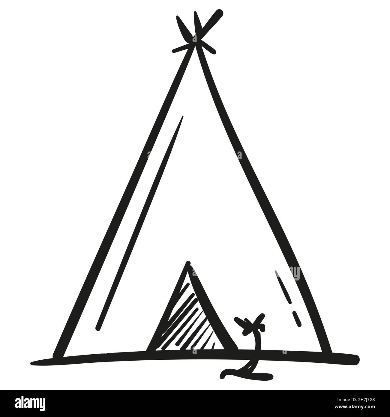 Hand drawn style cartoon tent Stock Vector Images - Alamy