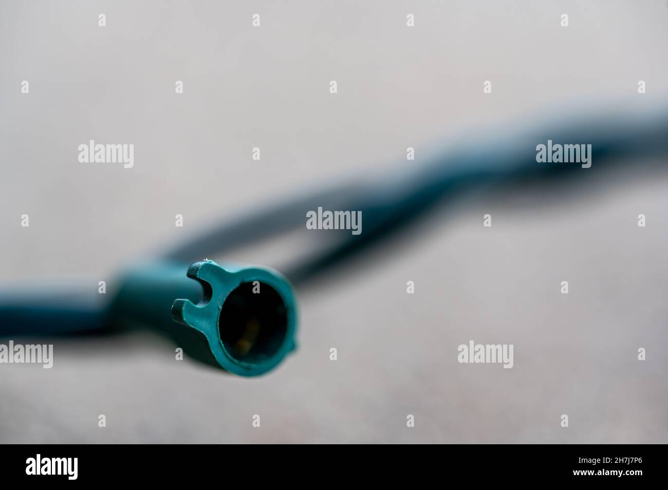 Focus on empty socket of a Christmas light string with bulb pulled for ...