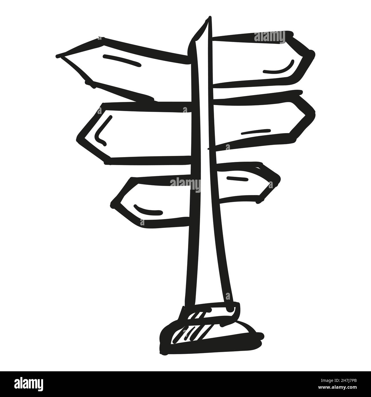 Hand drawn Signpost icon in doodle style isolated Stock Vector Image ...