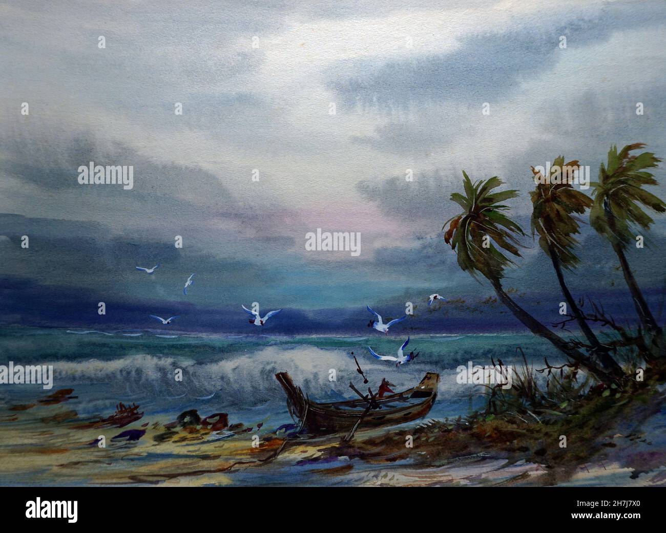 Watercolor Beach Landscapes