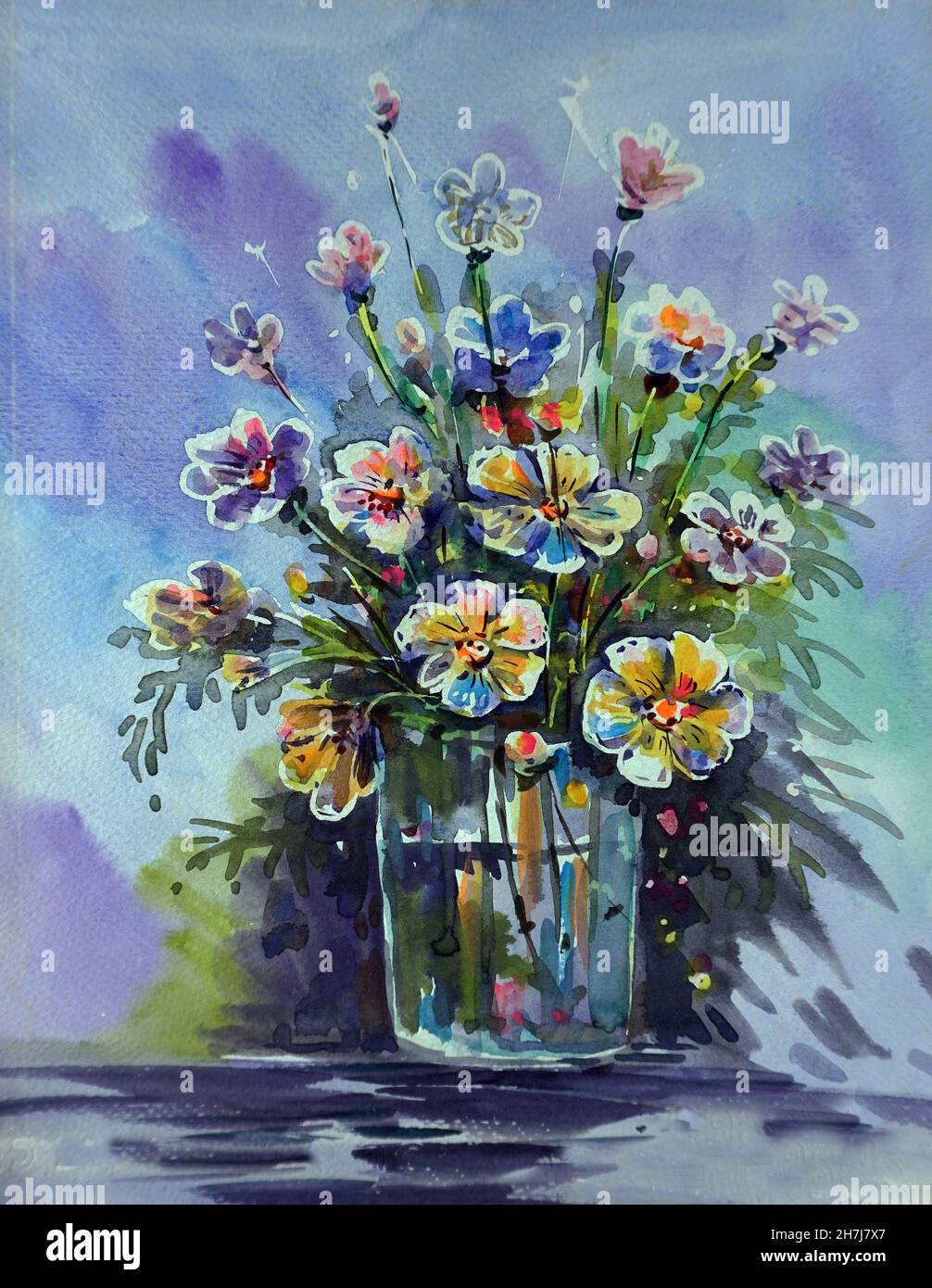 Acrylic Paintings Of Flowers In Vases