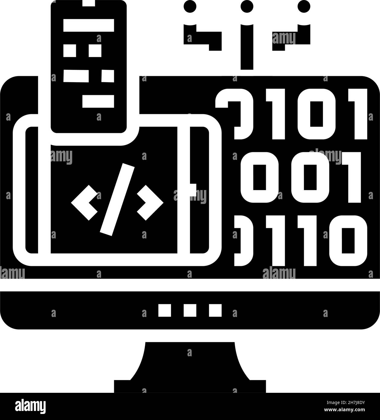 programming software glyph icon vector illustration Stock Vector Image ...