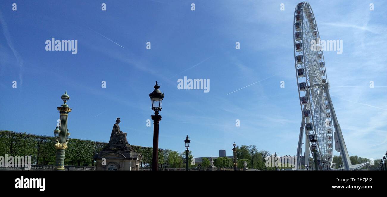 La Grande Roue, Ferris wheel in Paris, France. Big observation wheel ...