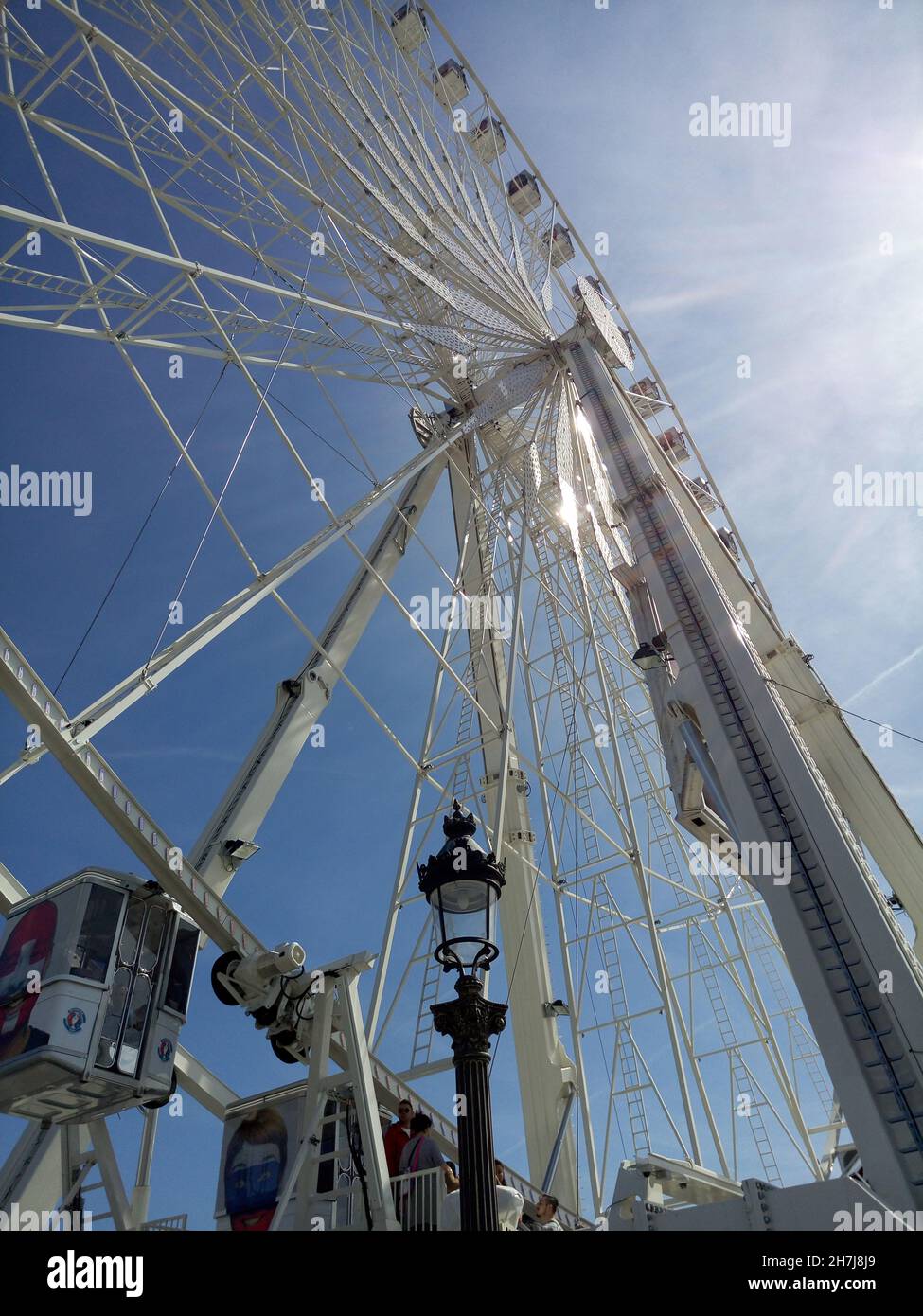 Cabins of La Grande Roue, Ferris wheel in Paris, France, perspective ...