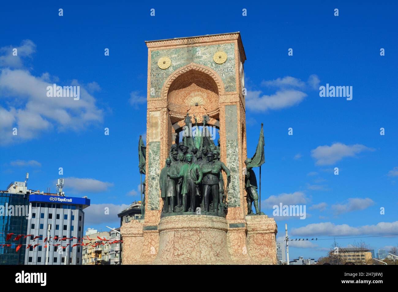 Istanbul, Turkey - November 2021: The Republic Monument located at ...
